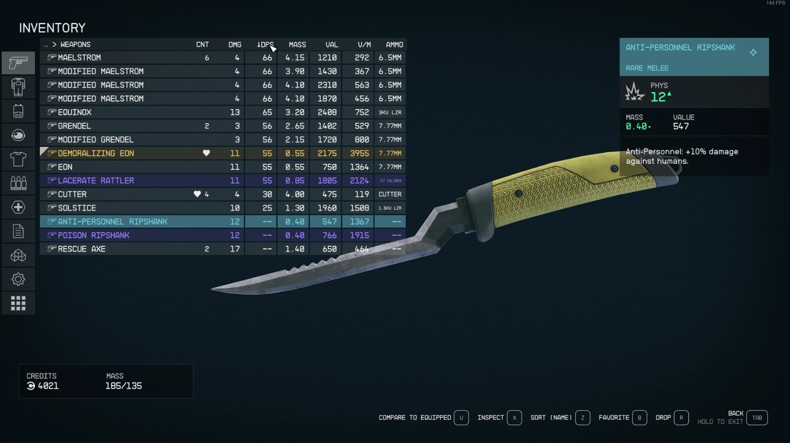 Starfield UI Mod Fixes the Game's Frustrating Inventory System