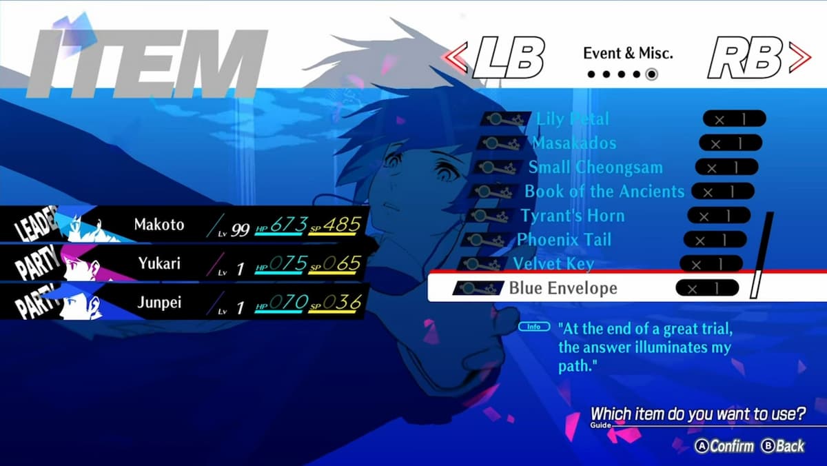 What Is the Blue Envelope in Persona 3 Reload? Answered