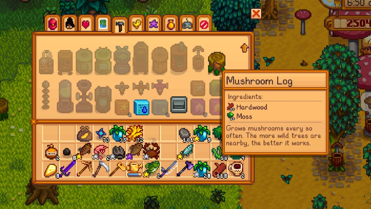 How To Craft a Mushroom Log in Stardew Valley