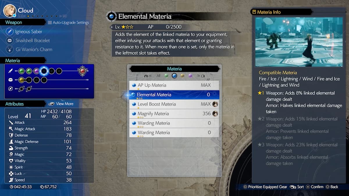 How to Get Elemental Materia in FF7 Rebirth