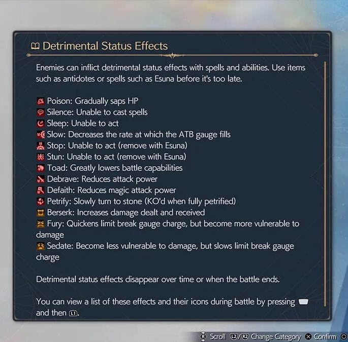 All Detrimental Status Effects in FF7 Rebirth & How to Cure Them