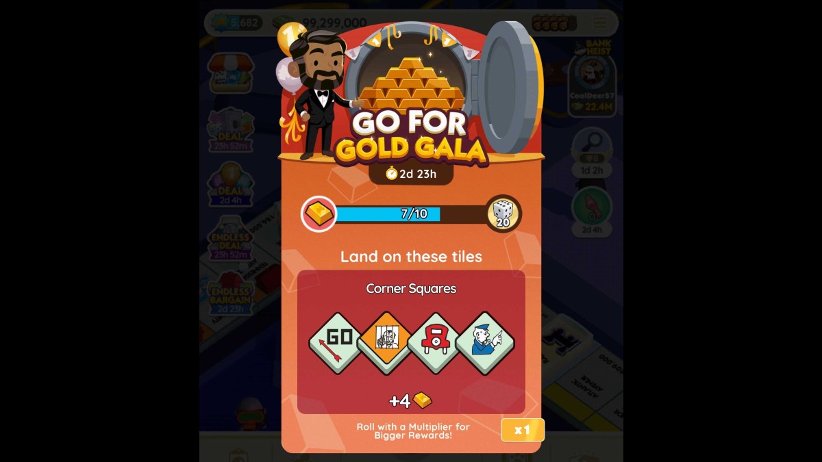 All Go For Gold Gala Rewards & Milestones in Monopoly GO, Listed