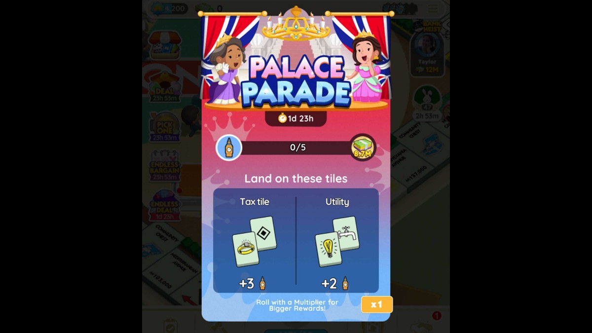 All Palace Parade Rewards & Milestones in Monopoly GO, Listed