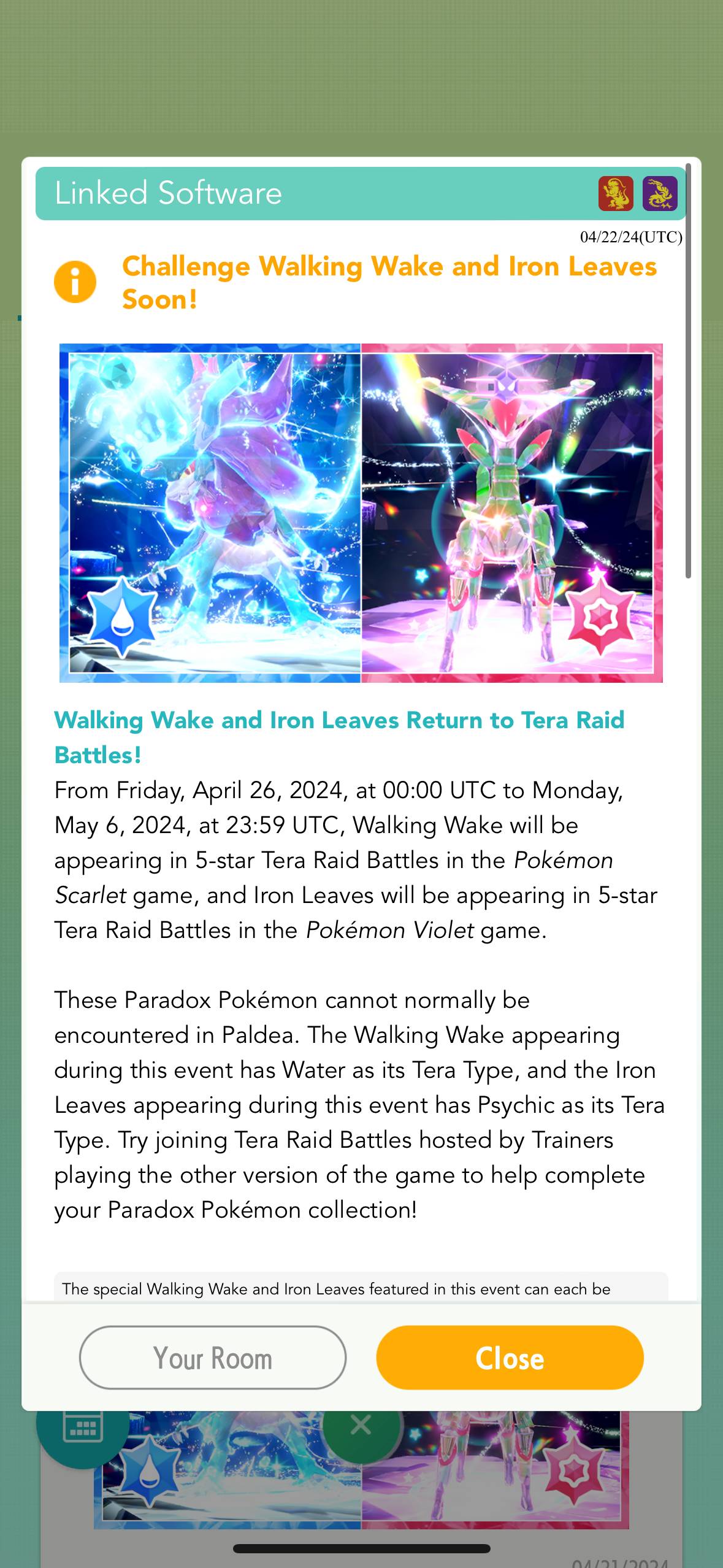 Walking Wake and Iron Leaves Return To Pokemon Scarlet & Violet Raids Soon - The Escapist