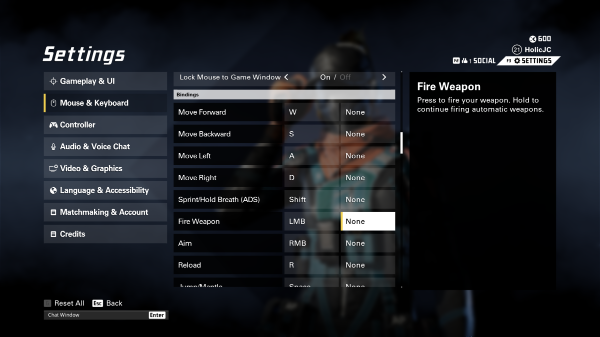Best Keybinds Settings in XDefiant