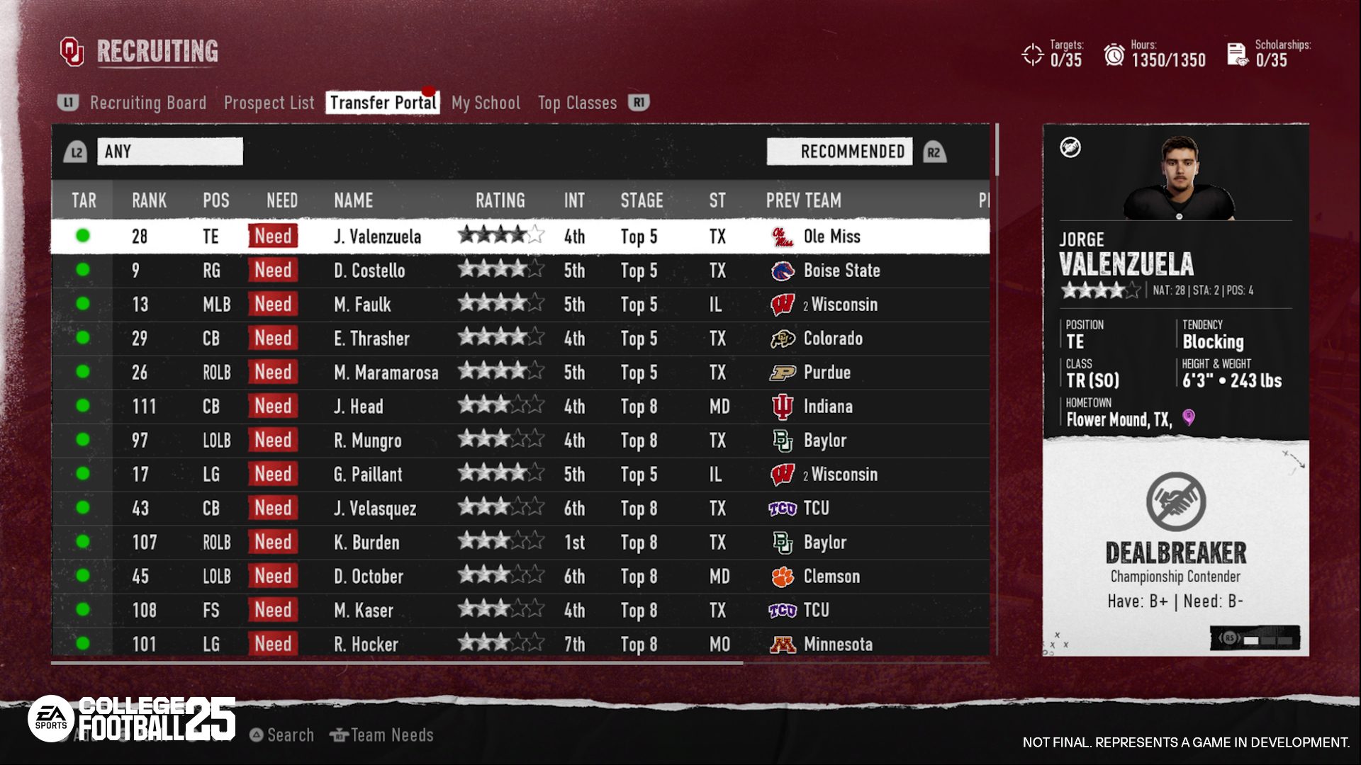 How the Transfer Portal Works in College Football 25 Dynasty Mode