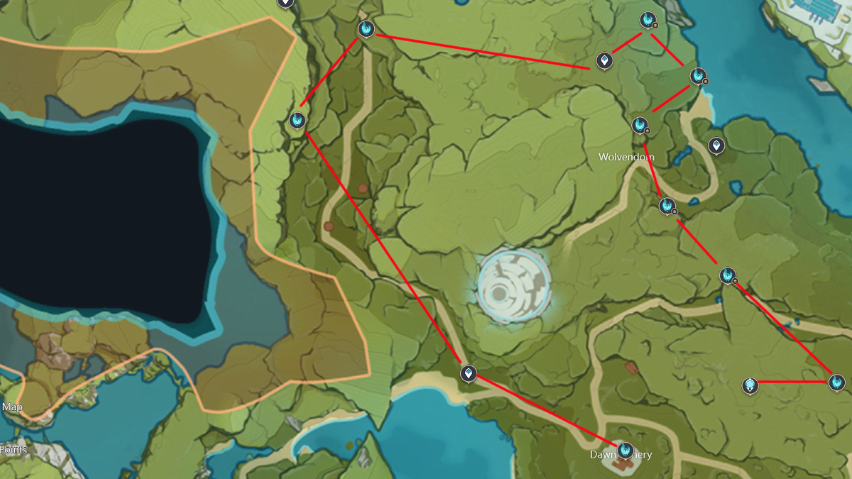 Genshin Impact: All Anemoculus Locations Map