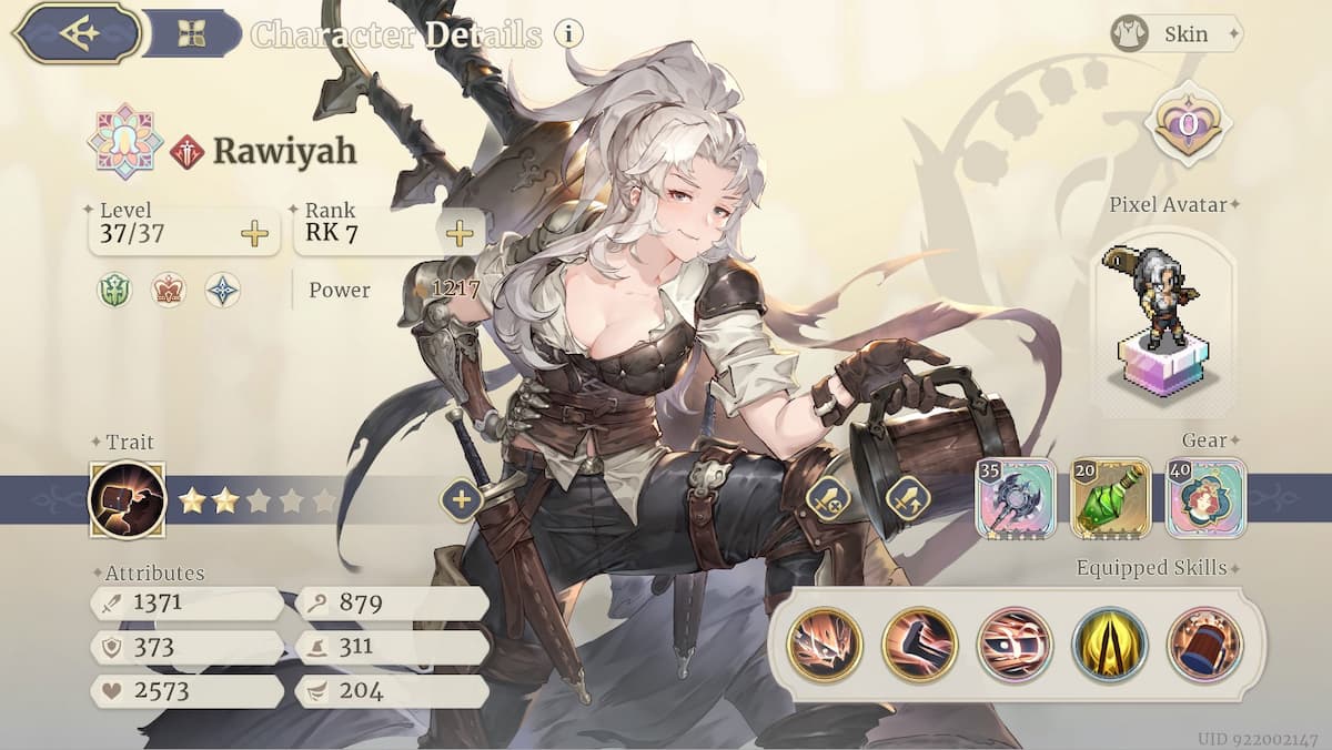 Best Rawiyah Build in Sword of Convallaria (Best Skills & Gear)
