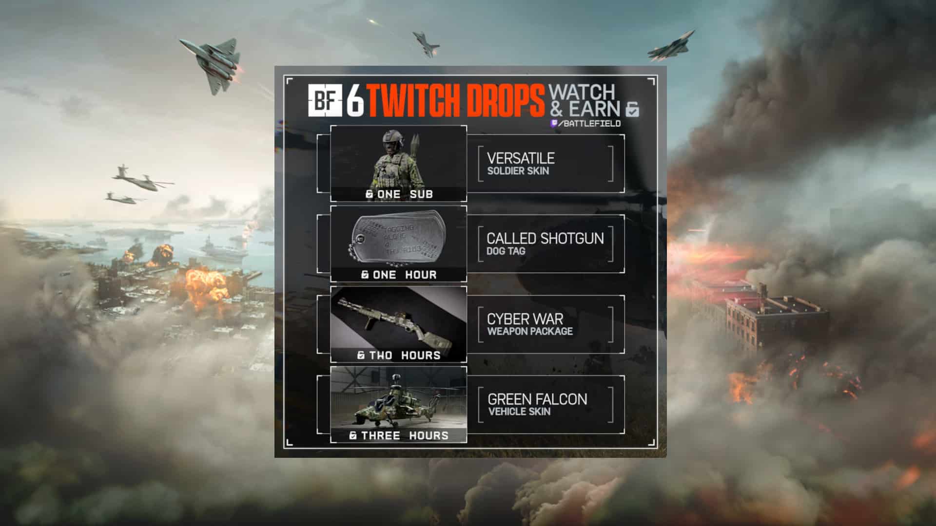 Battlefield 6 Twitch Drops for launch revealed - here's how to pick them all up - The Escapist